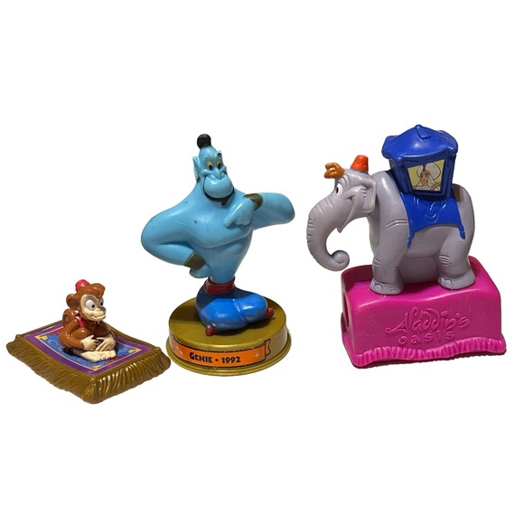 Disney | Toys | Disney Aladdin Vintage Figures Abu Genie Oasis Elephant ...